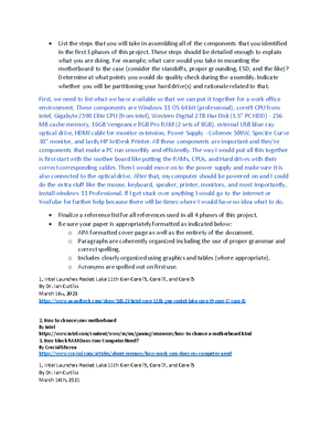 Course Project Phase 3 - In this third phase you will be obtaining the ...