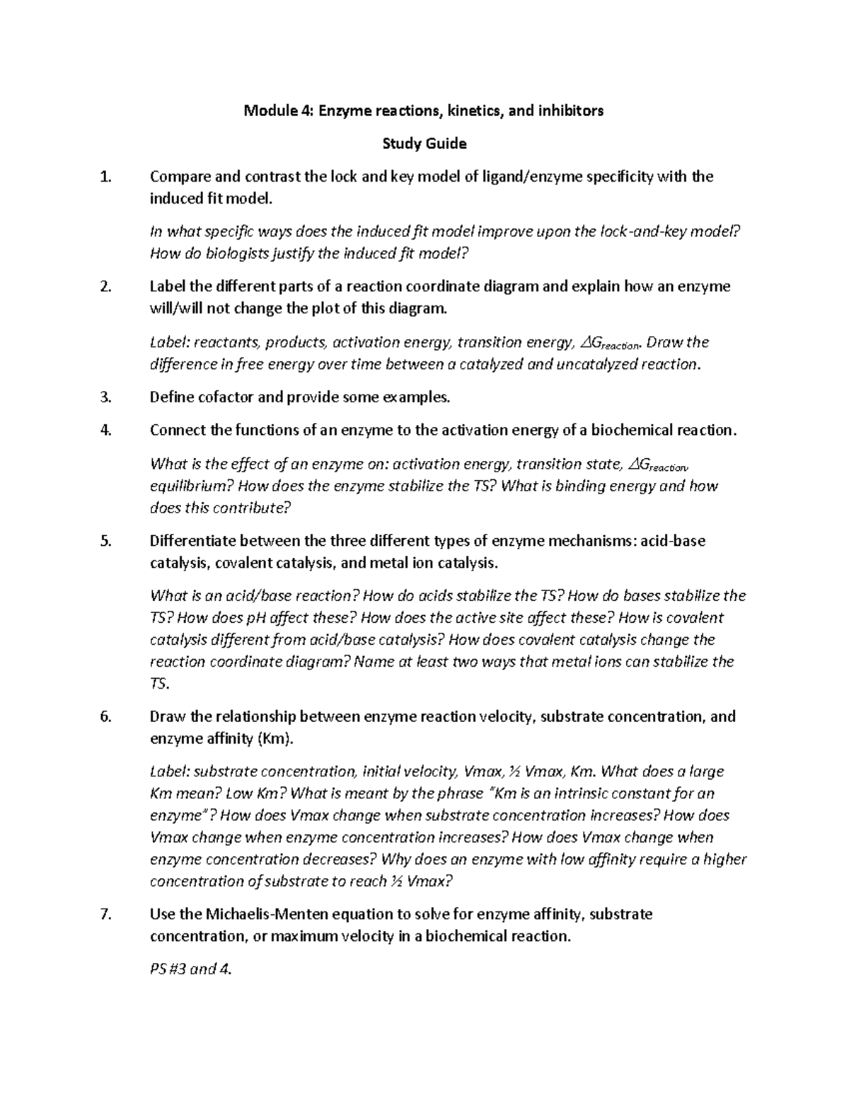 BIOChemistry 360 Module 4 Study Guide - BIO 360 - MCPHS University ...