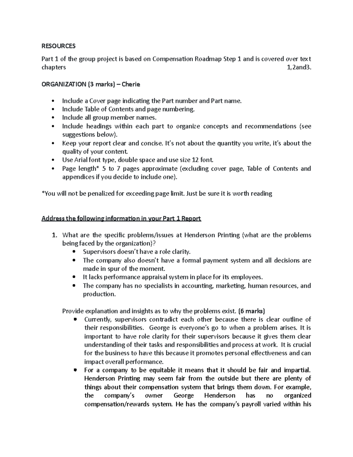 Assignment 1 CSHR1060 henry printing analysis - RESOURCES Part 1 of the ...