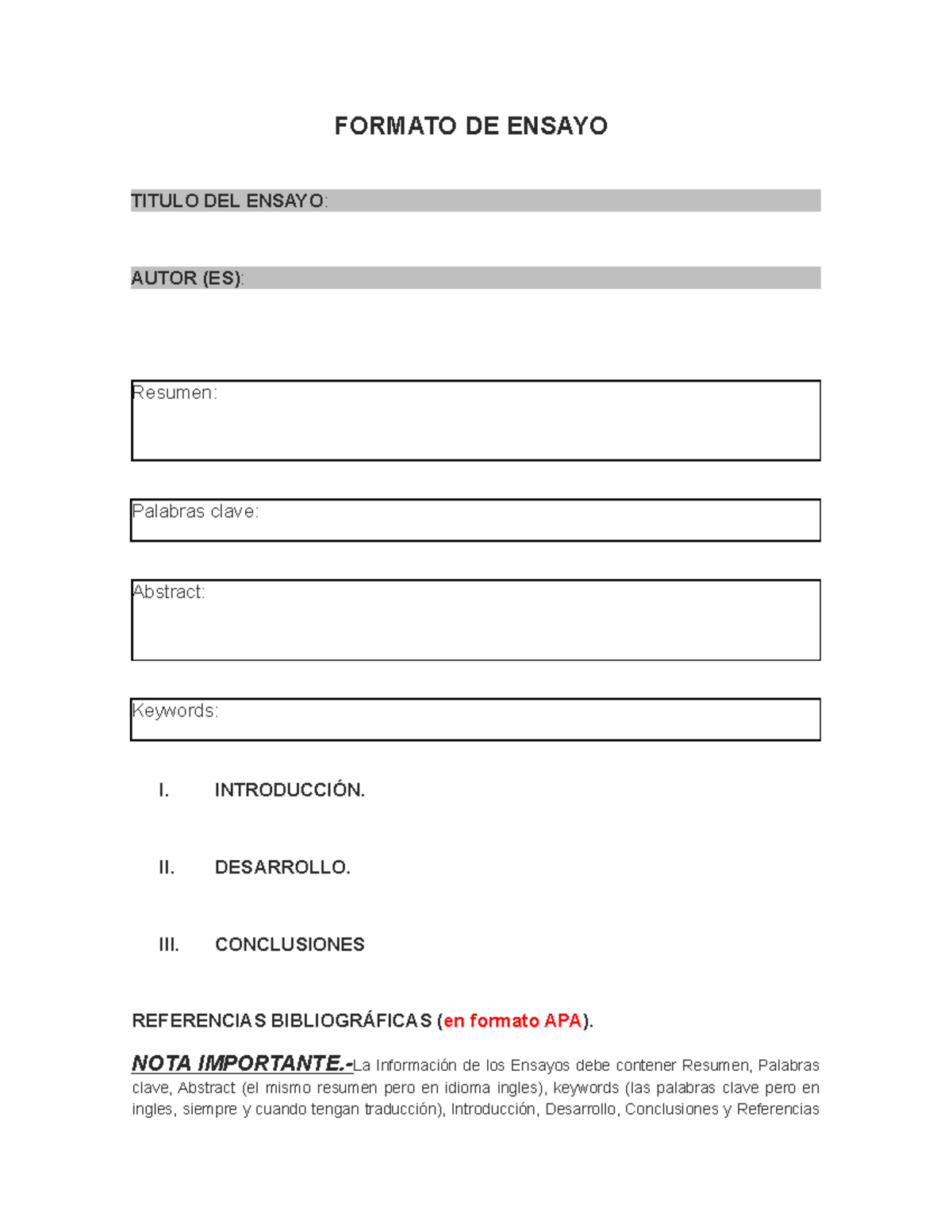 Formayo ensayo - Apuntes 1 - FORMATO DE ENSAYO TITULO DEL ENSAYO ...