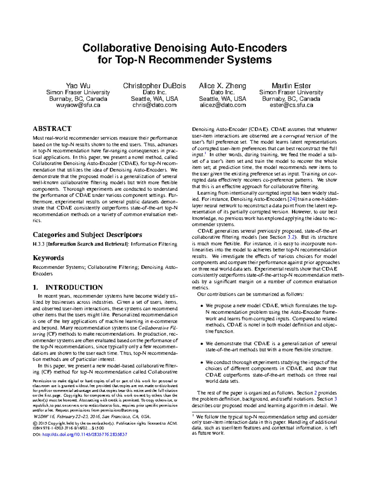 8 wsdm16-cdae - teaching - Collaborative Denoising Auto-Encoders for Top-N Recommender Systems ...