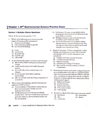 Week 1 APES - Unit 1 The Living World AP Exam Review - Unit 1 The ...