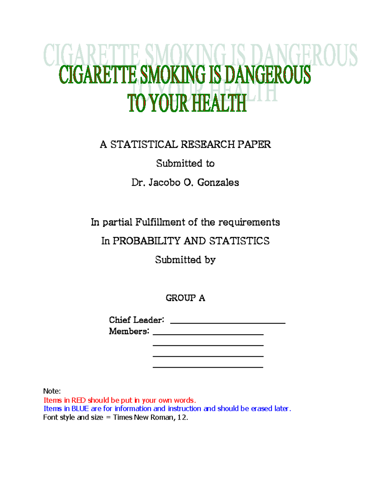 Sample-Stastistical-Paper - A STATISTICAL RESEARCH PAPER Submitted to ...