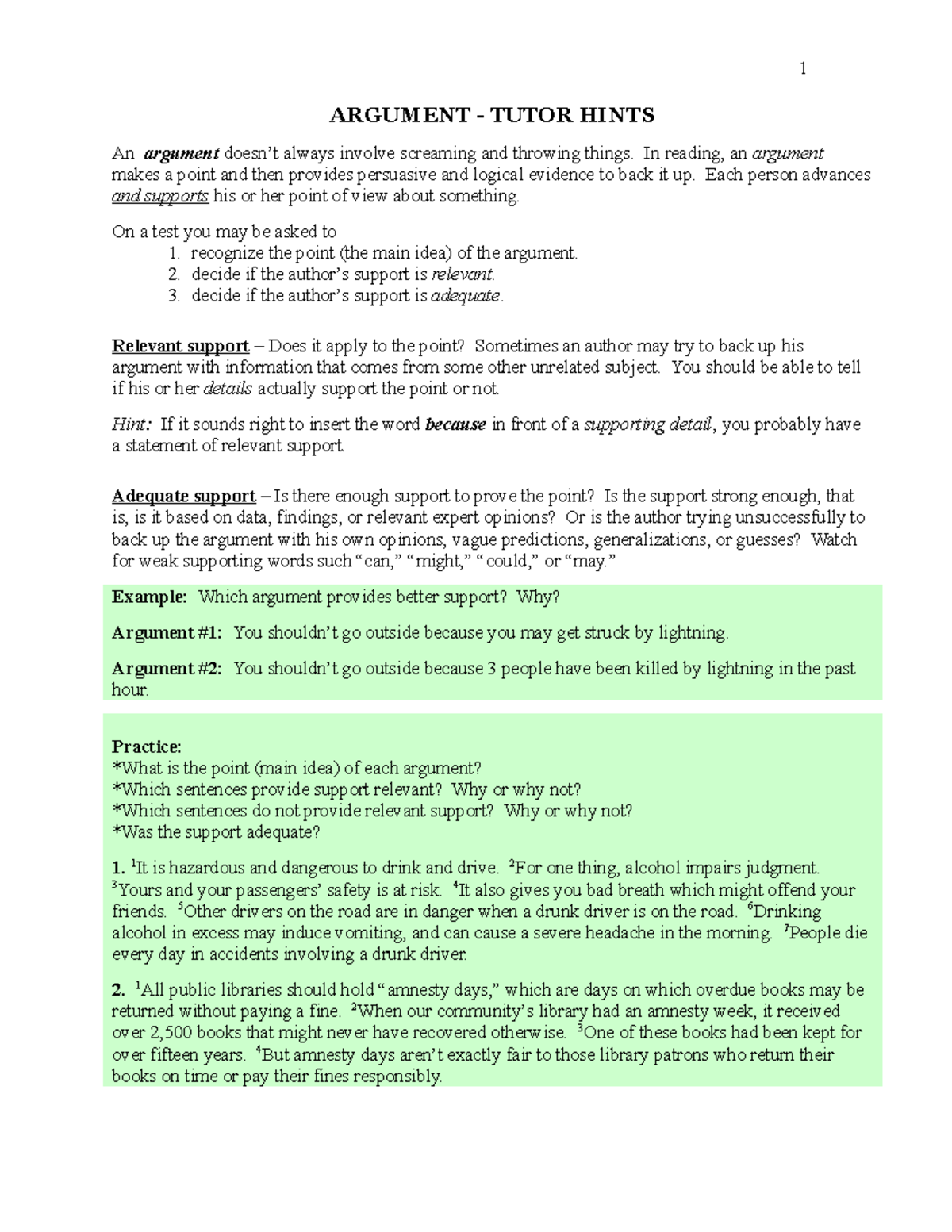 Arguments - Coursework I had to do for college class. This can help ...