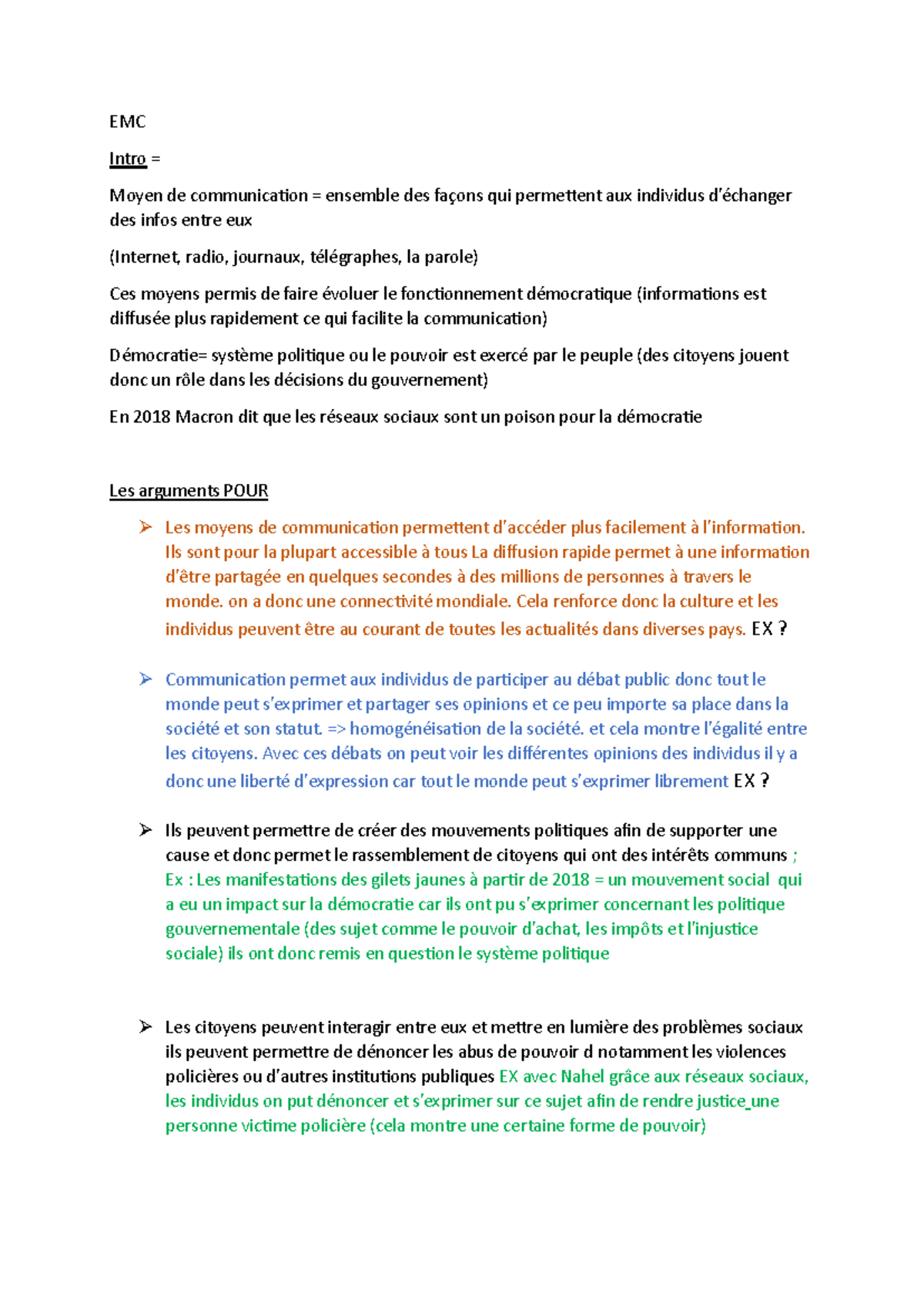 EMC 2 - l'emc dans toutes ses formes debat politique qui présente une ...