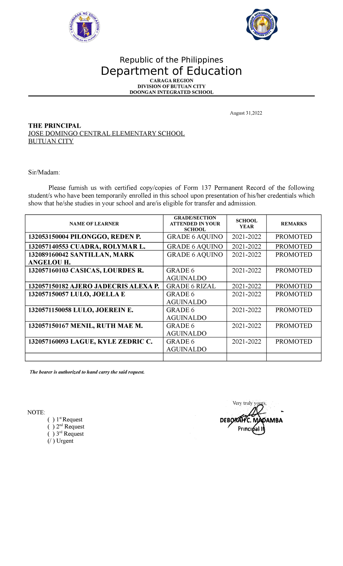 Request FORM Original - Republic of the Philippines Department of ...