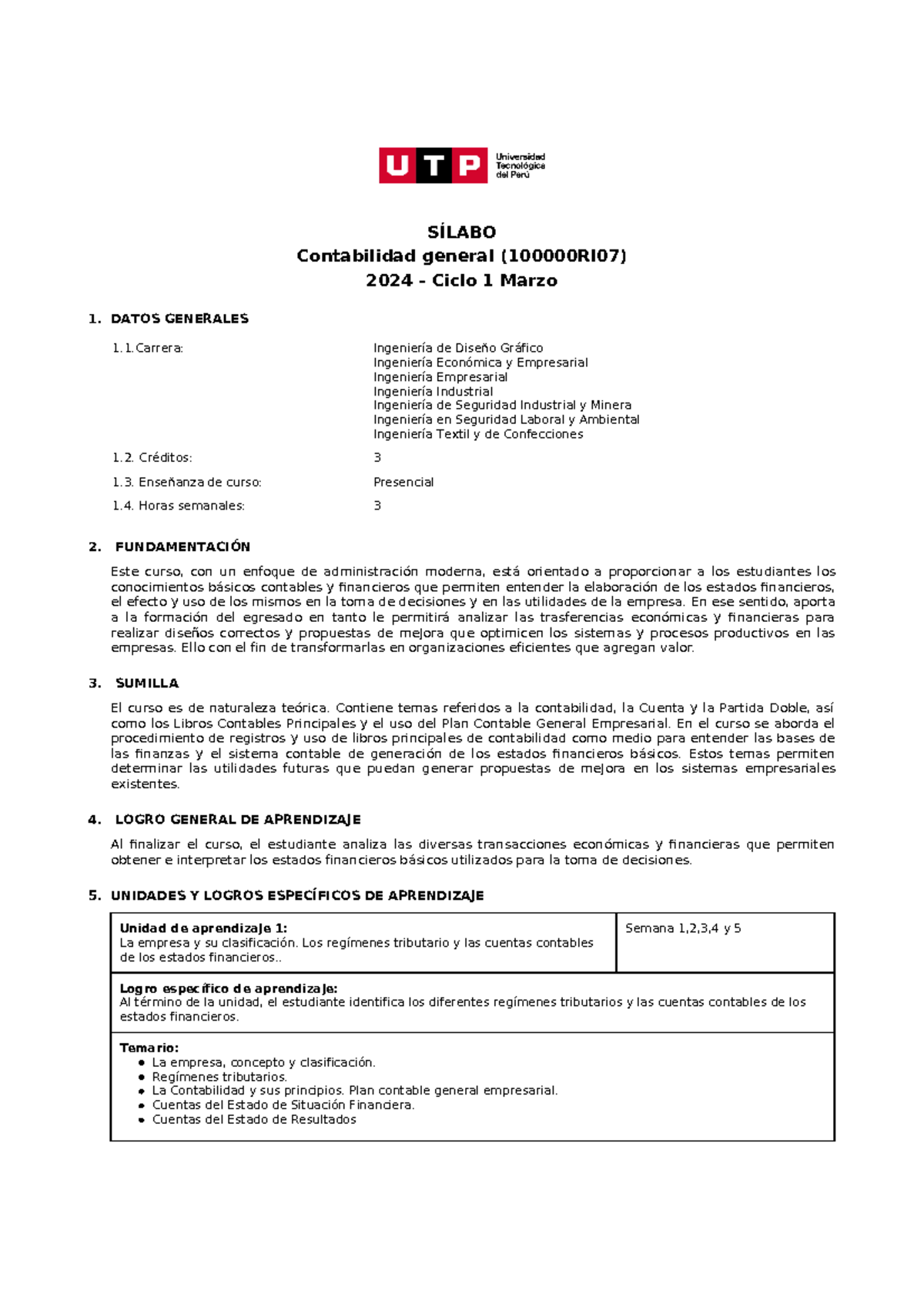 100000 RI07 Contabilidad General - SÍLABO Contabilidad general ...