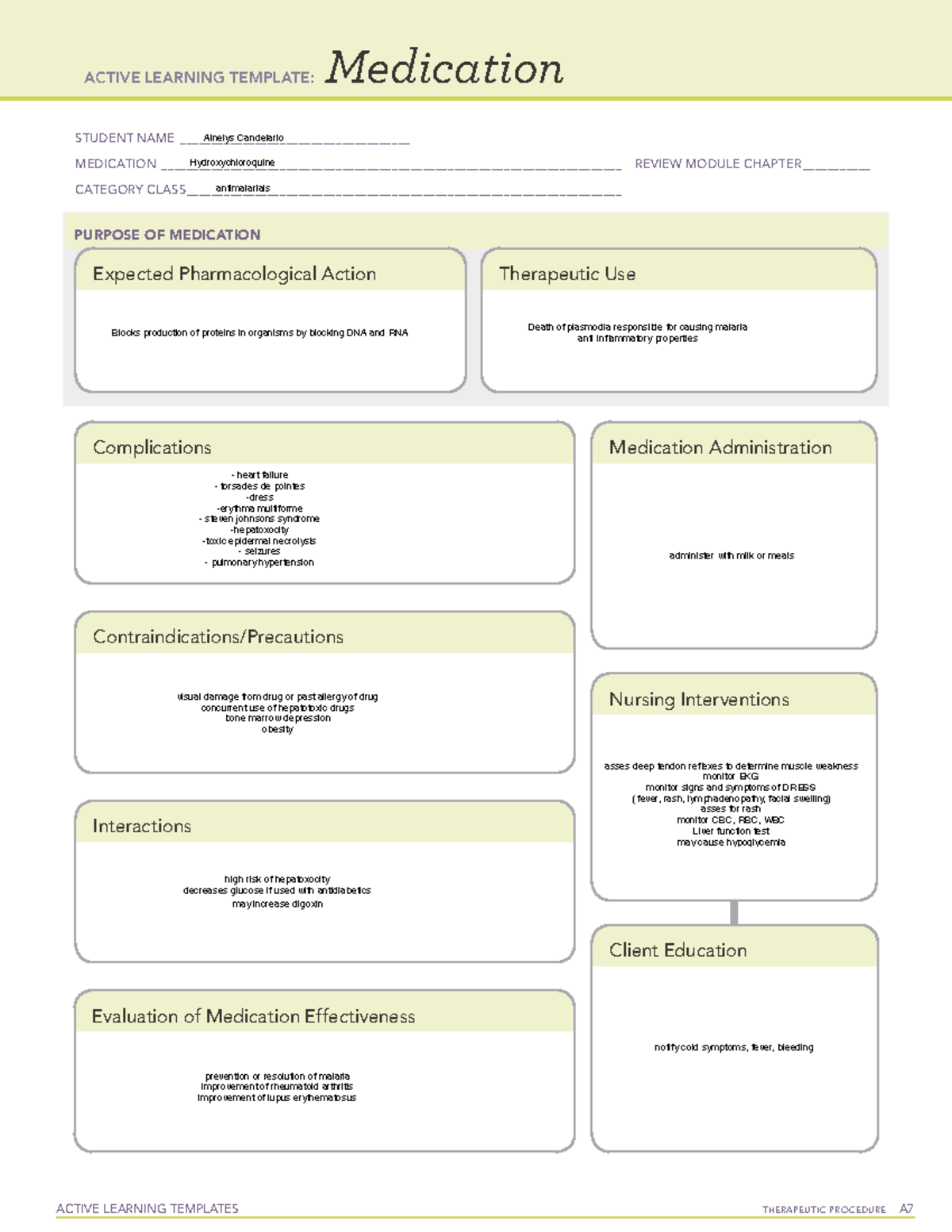 Hydroxychloroquine MS clinical 2023 - ACTIVE LEARNING TEMPLATES ...