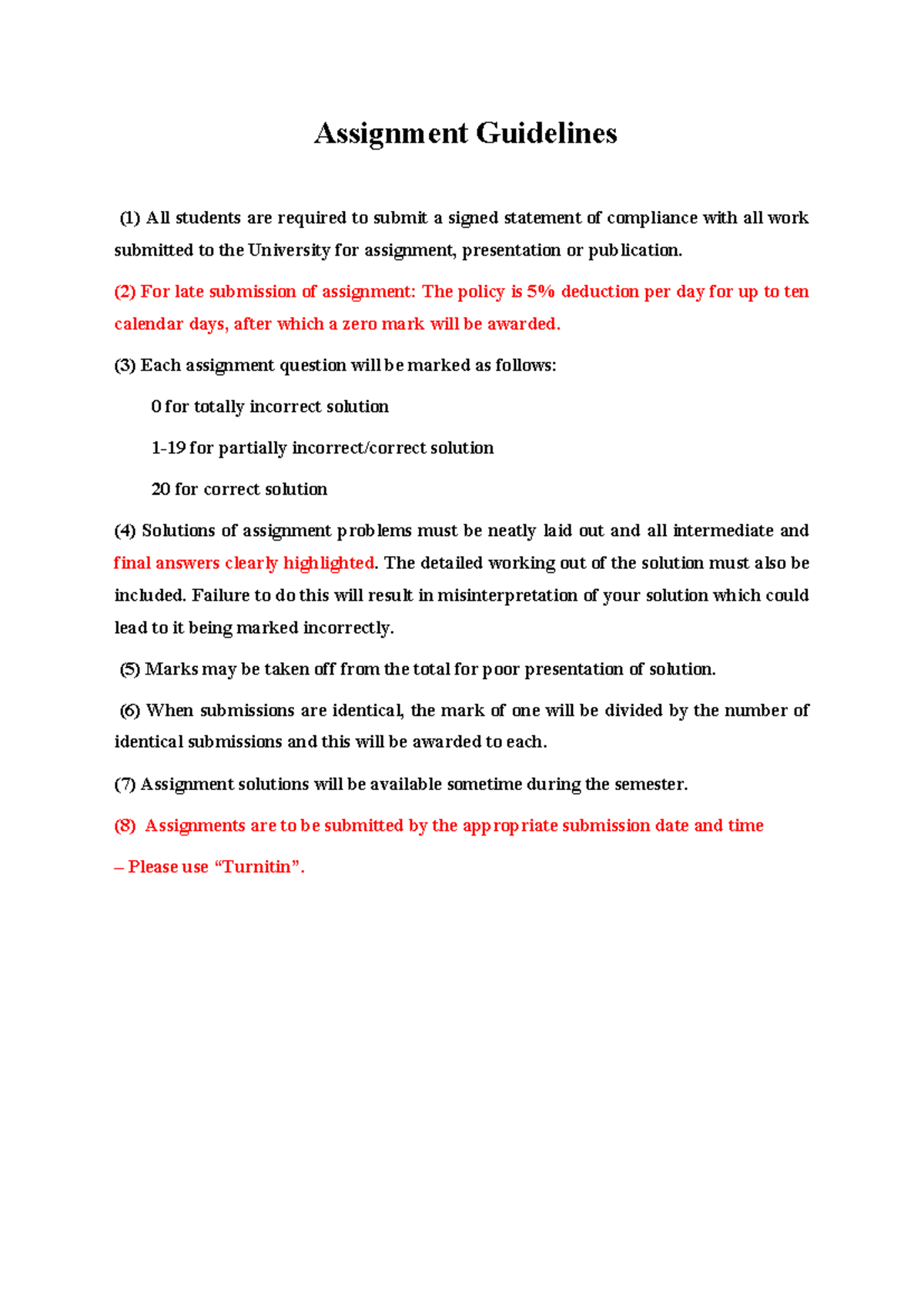 AMME2301 9301 Mechanics of Solids (2024)-)Assignment 1 with solution - Assignment Guidelines (1 ...