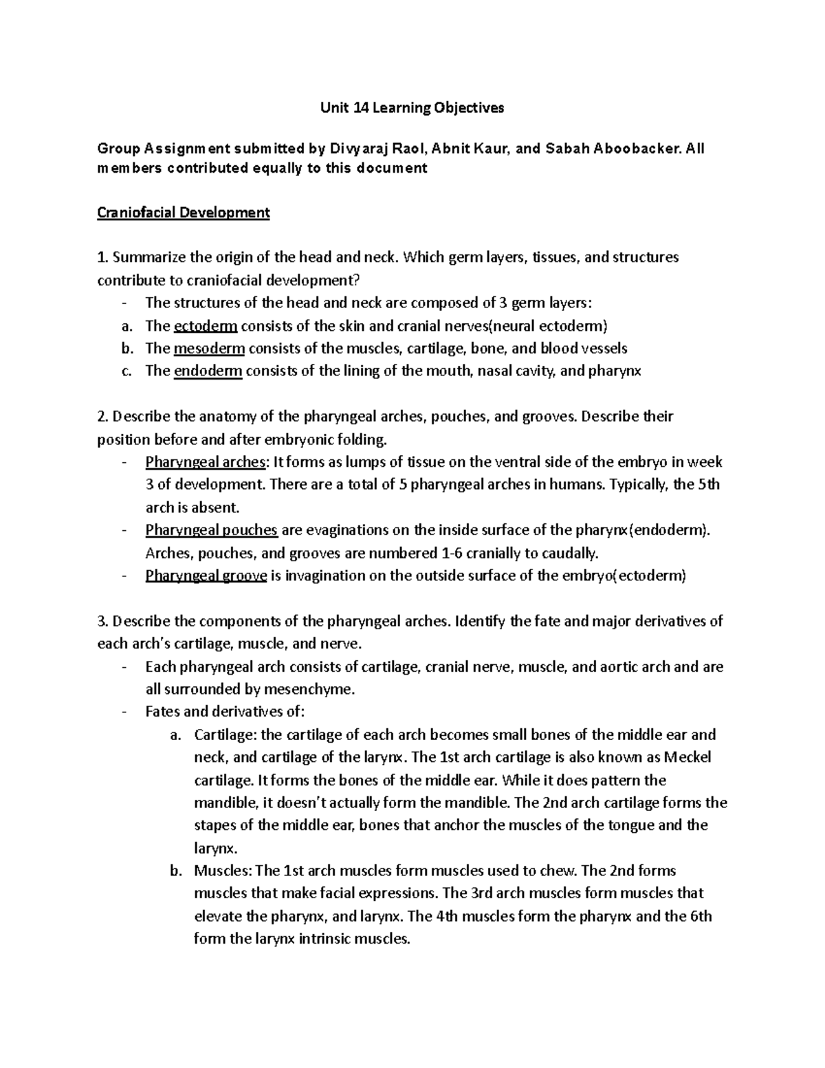 Unit 14 Learning Objectives - Unit 14 Learning Objectives Group ...