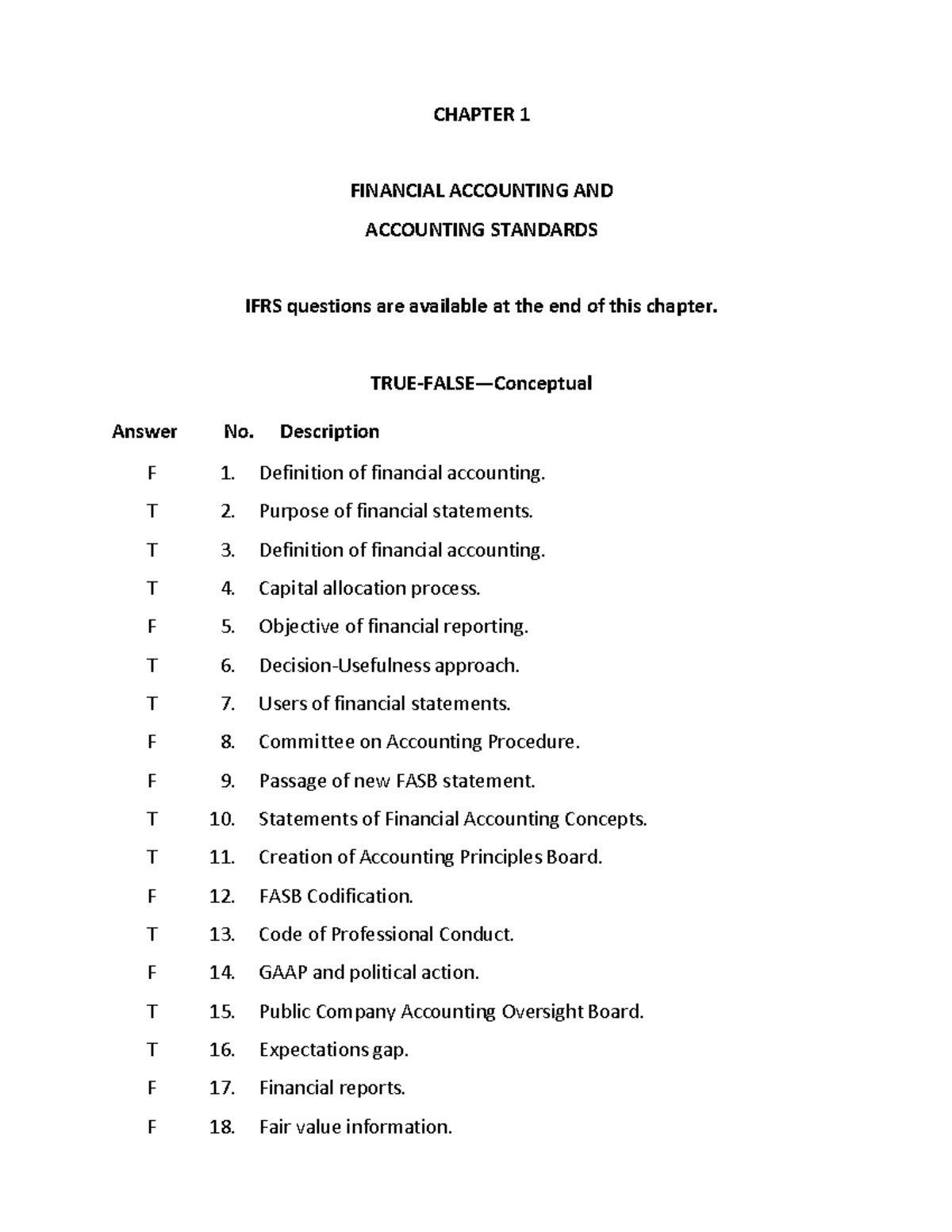 Chapter 1 Financial Accounting and Accounting Standards - CHAPTER 1 ...