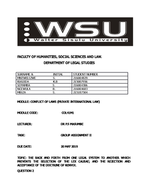 WSU - Walter Sisulu University - StuDocu