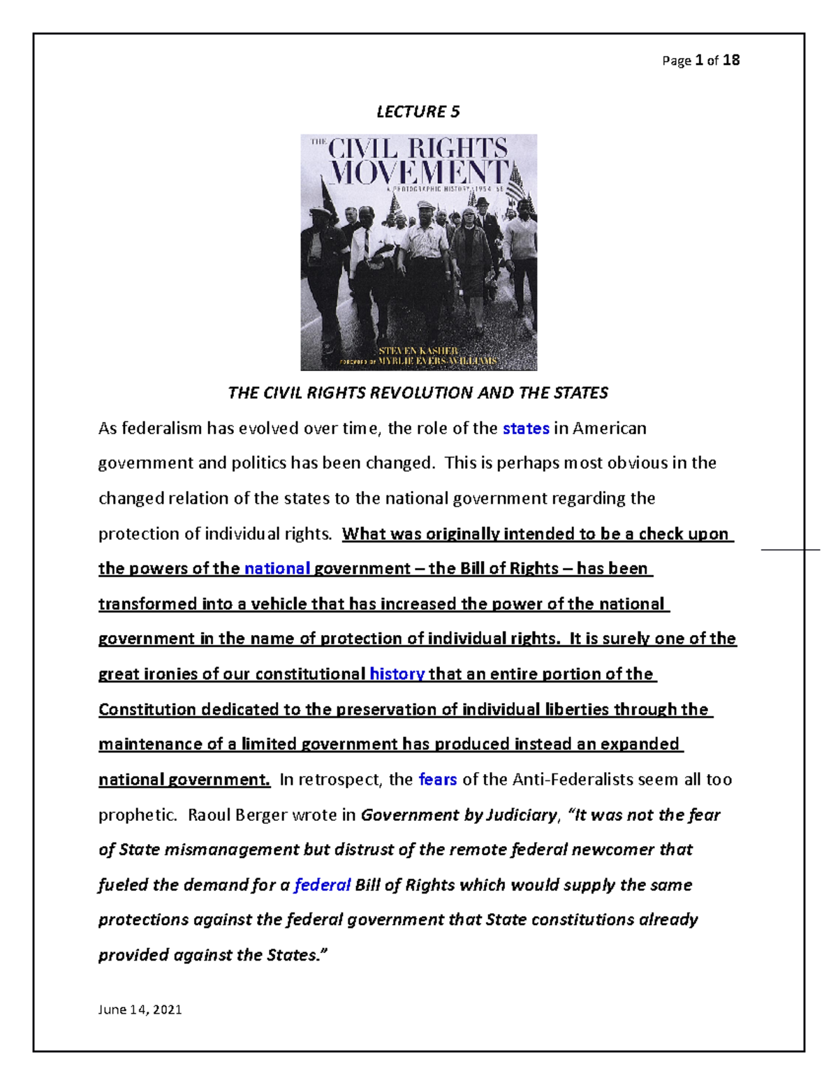 SLG Lecture 5 - This is about state and local government - LECTURE 5 ...