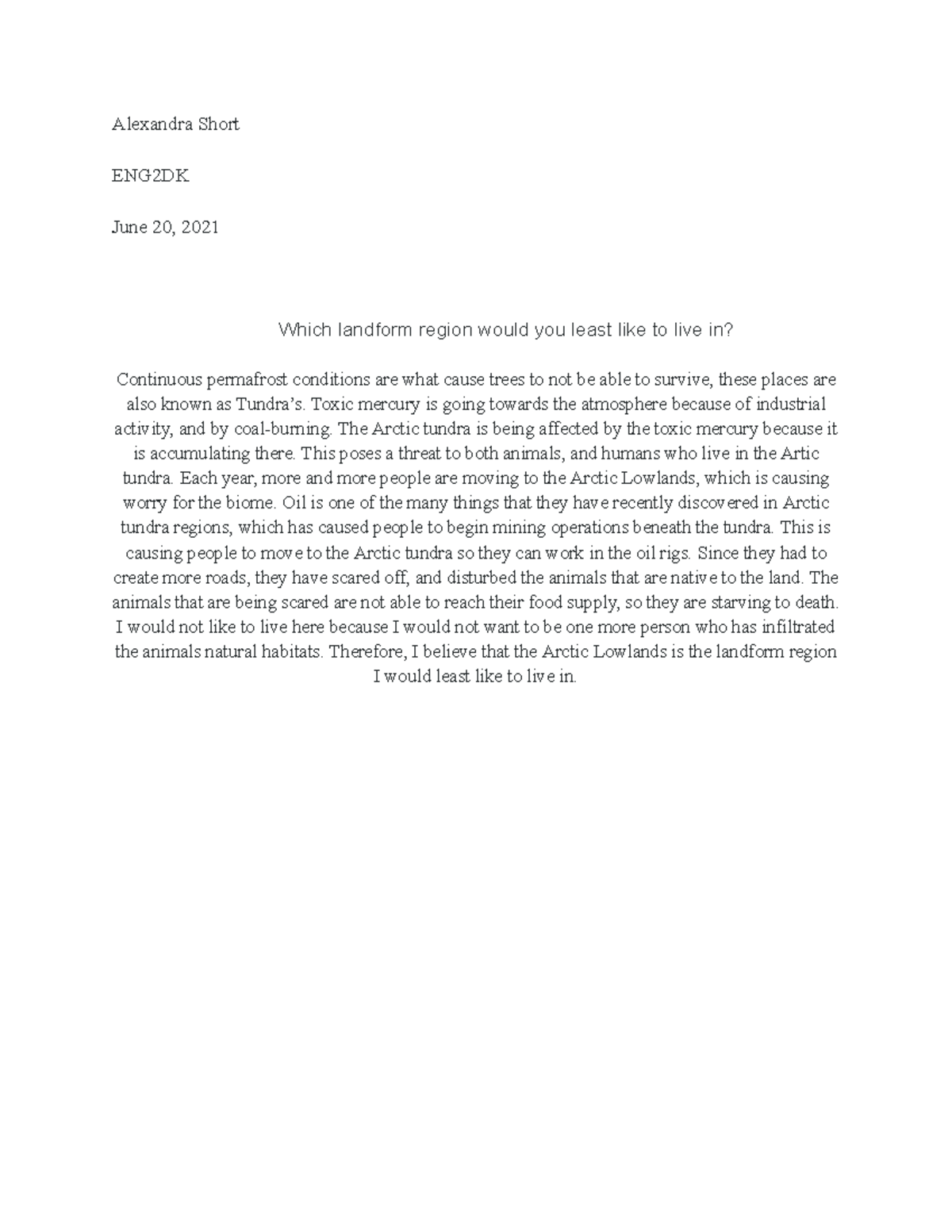 CGC1D 1.1 Landforms Paragraph - Alexandra Short ENG2DK June 20, 2021 ...