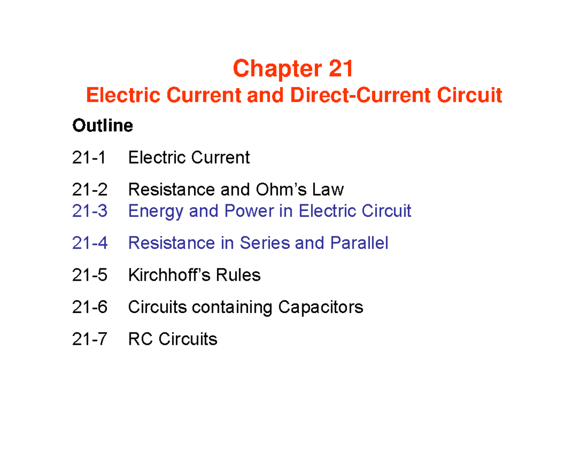 Chapter 21-3-4 - question and answer - Chapter 21 Electric Current and ...