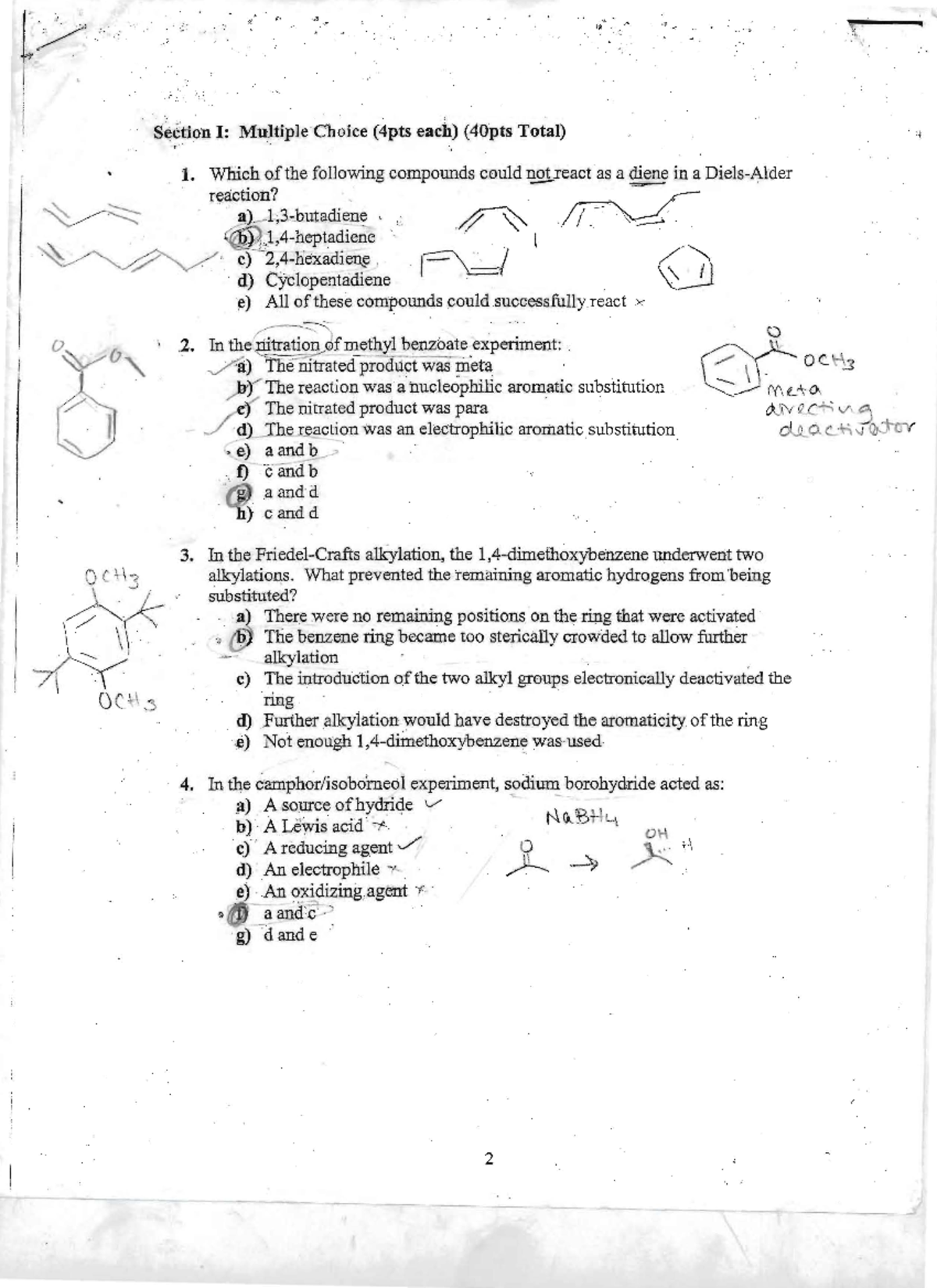 CHEM2212L lab final exam - r ' ' .. '. t ~ . S~ttion I: Multip1eChoice ...