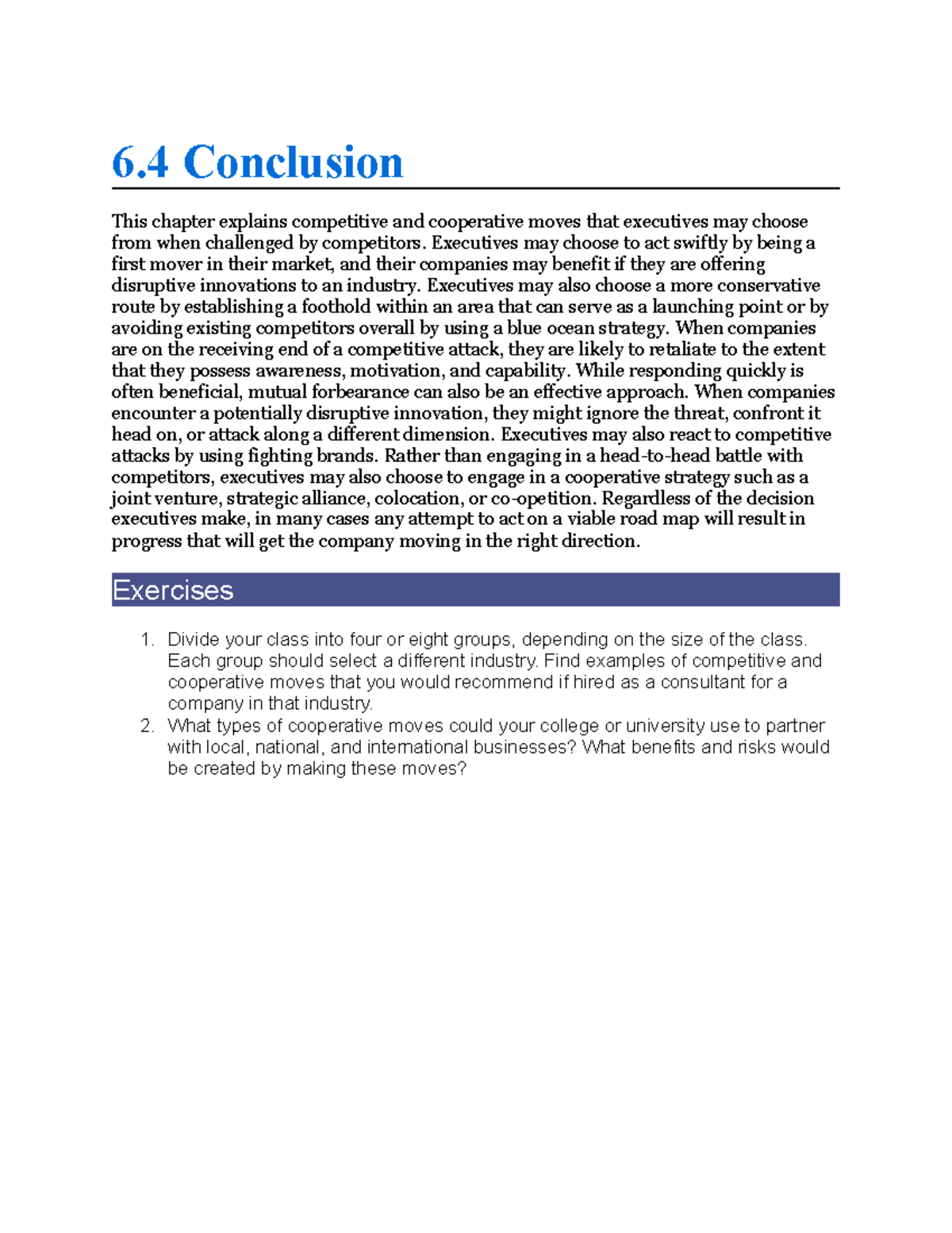 CH6.4 Conclusion - 6 Conclusion This chapter explains competitive and ...