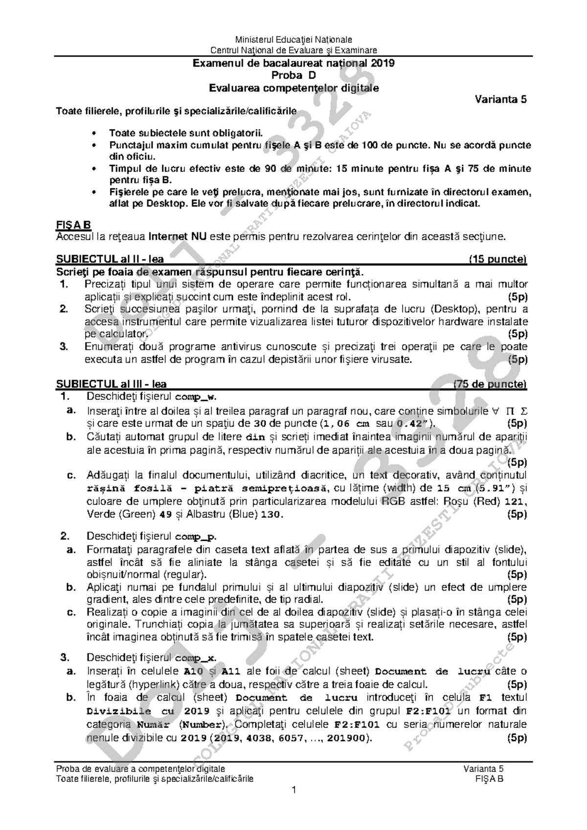 D Competente digitale fisa B 2019 var 05 LRO - Ministerul Educaţiei ...