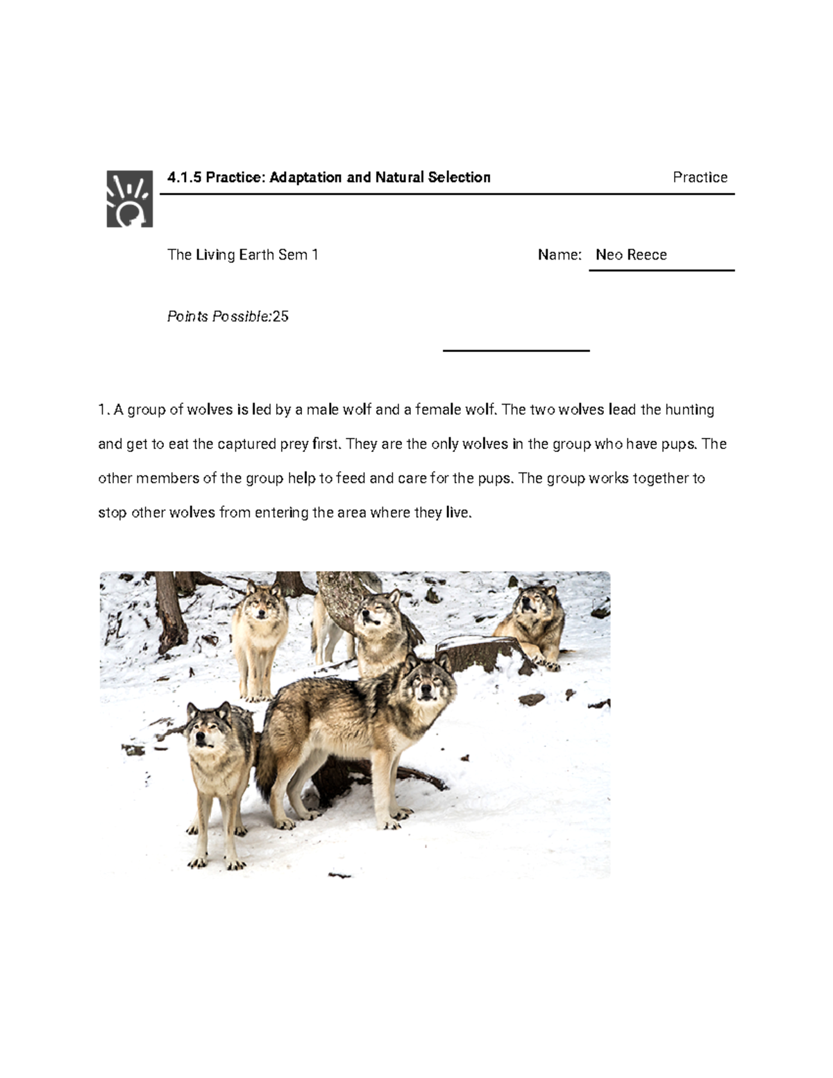 Untitled document (86) - 4.1 Practice: Adaptation and Natural Selection ...