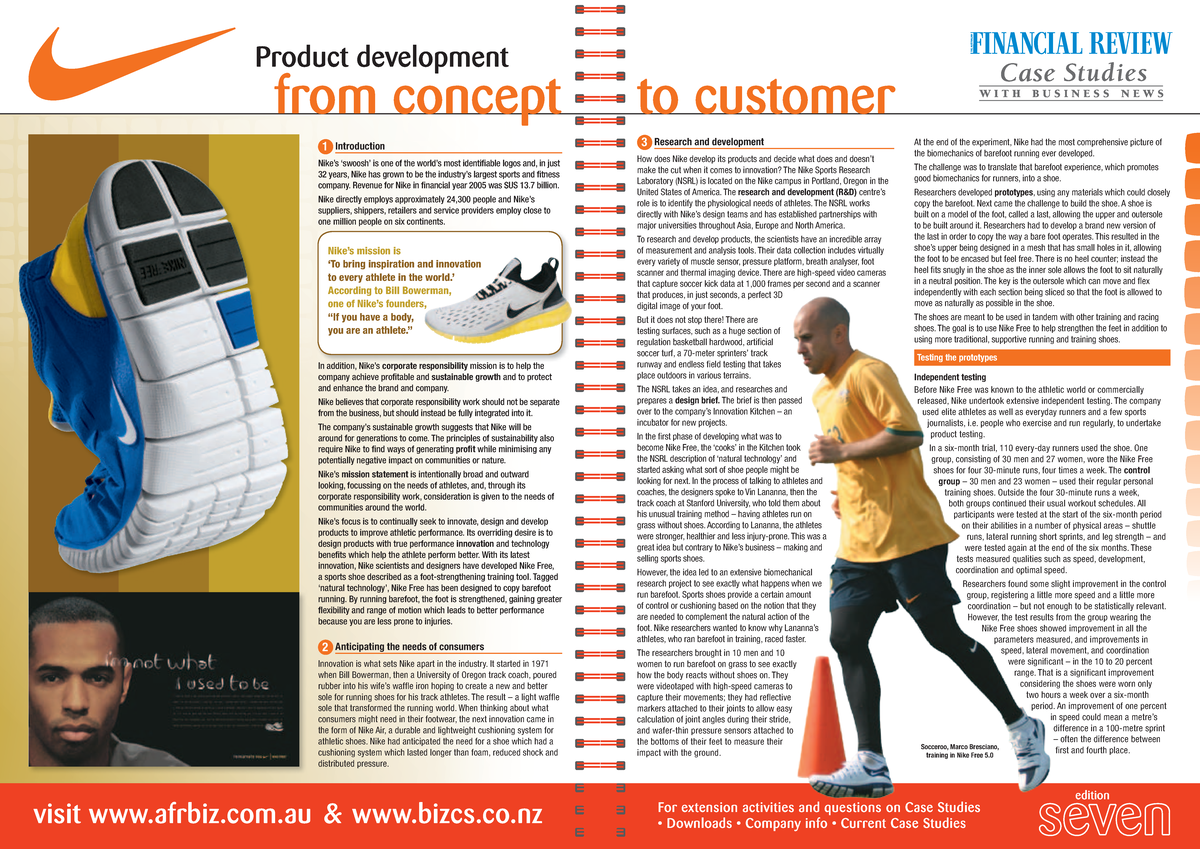 Nike Case Study from concept to customer - 1 Introduction Nike’s ...