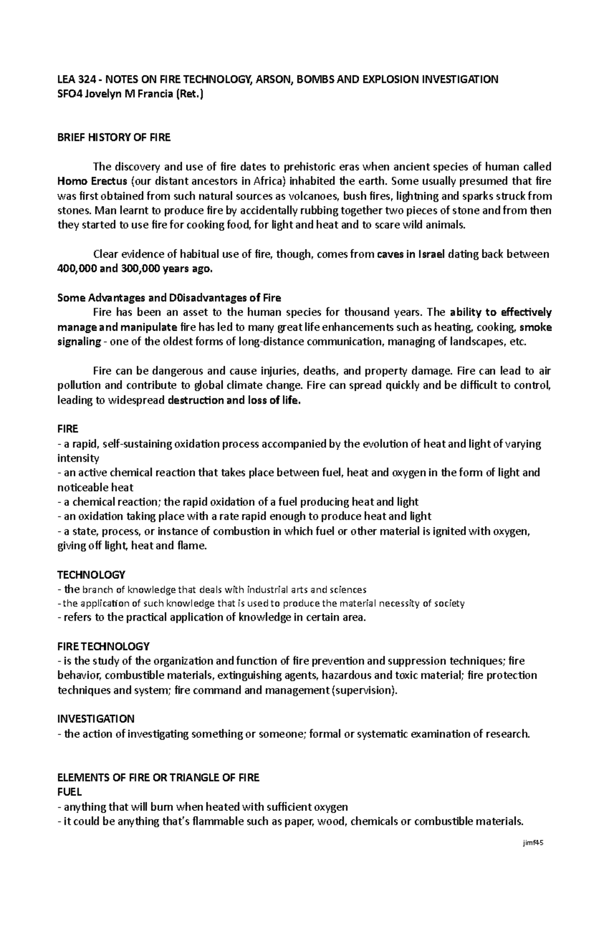 Inbound 5925668404090934193 - LEA 324 - NOTES ON FIRE TECHNOLOGY, ARSON ...