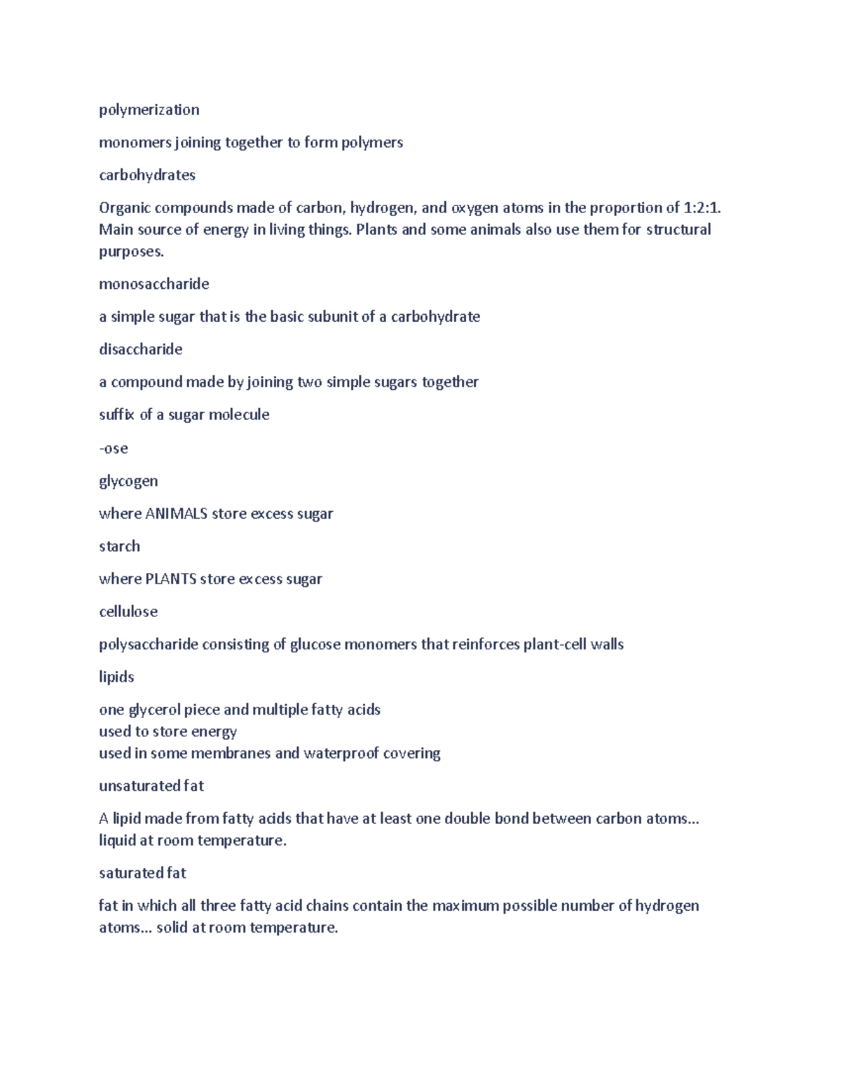 44444444444444444 - biology terms - polymerization monomers joining ...