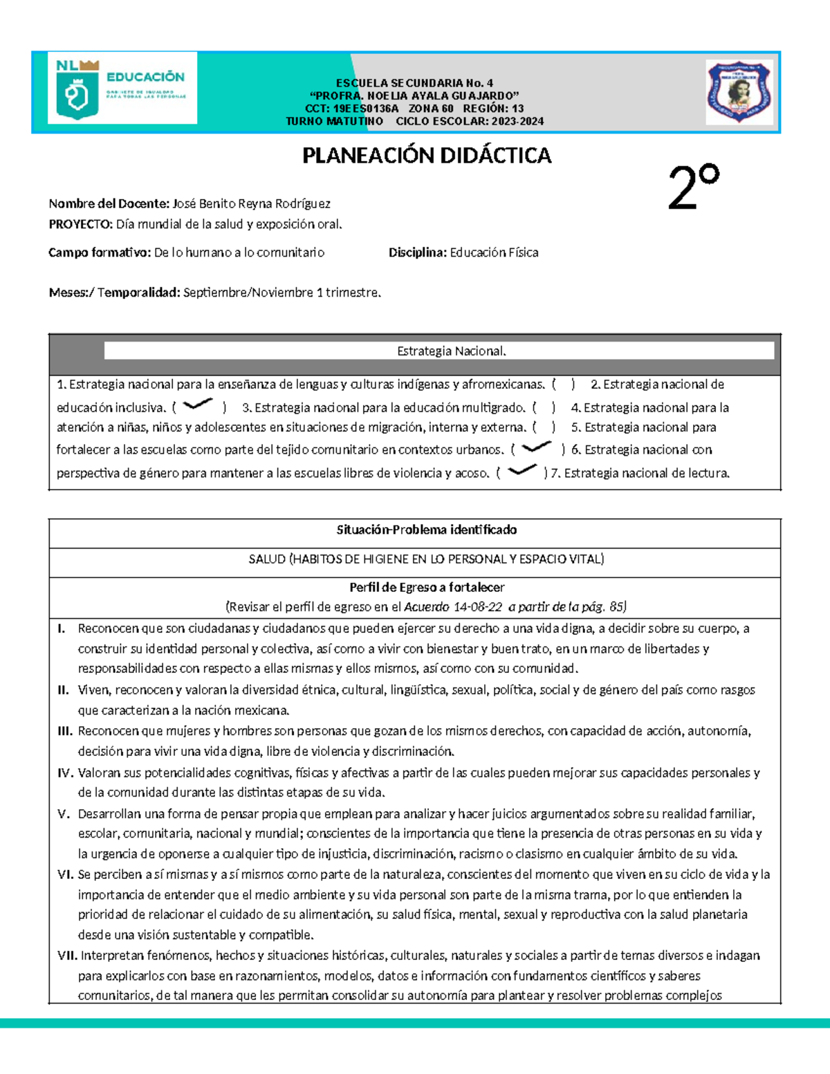 Planeación EF2 Profe. José Benito Reyna - “PROFRA. NOELIA AYALA ...