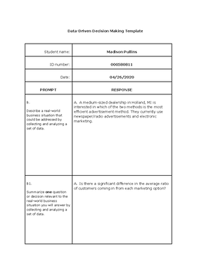 C207 Task 1 - follow rubric - Western Governors University C207-Data ...