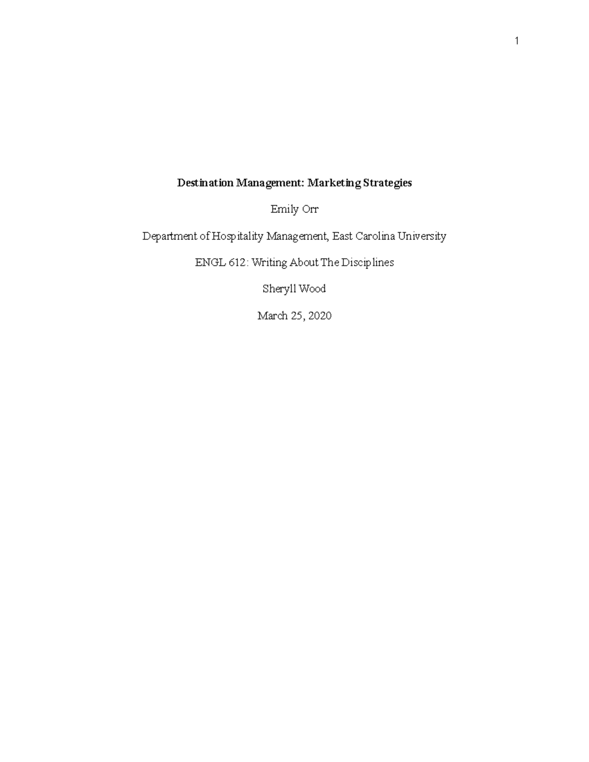 Project 4 Research/Investigation - Destination Management: Marketing ...