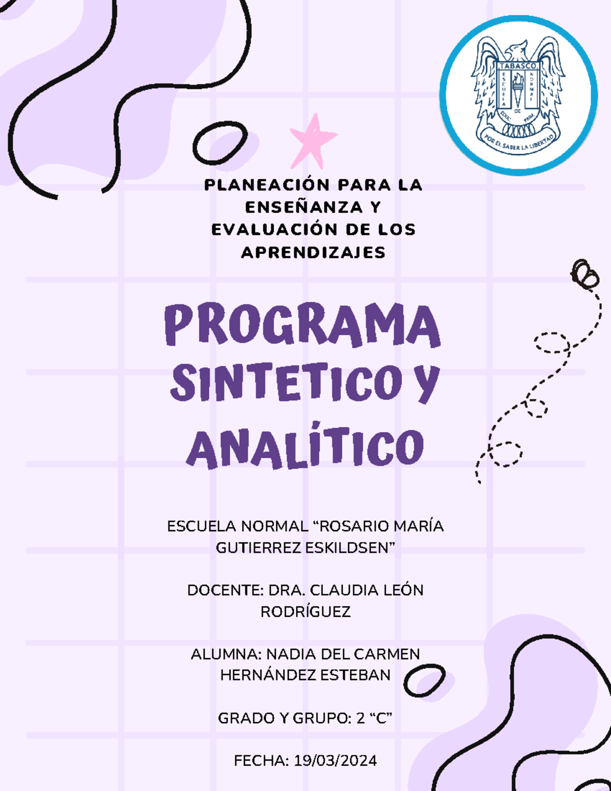 Conceptos programas - programa sintetico y analitico - Psicológia social - PLANEACIÓN PARA LA ...