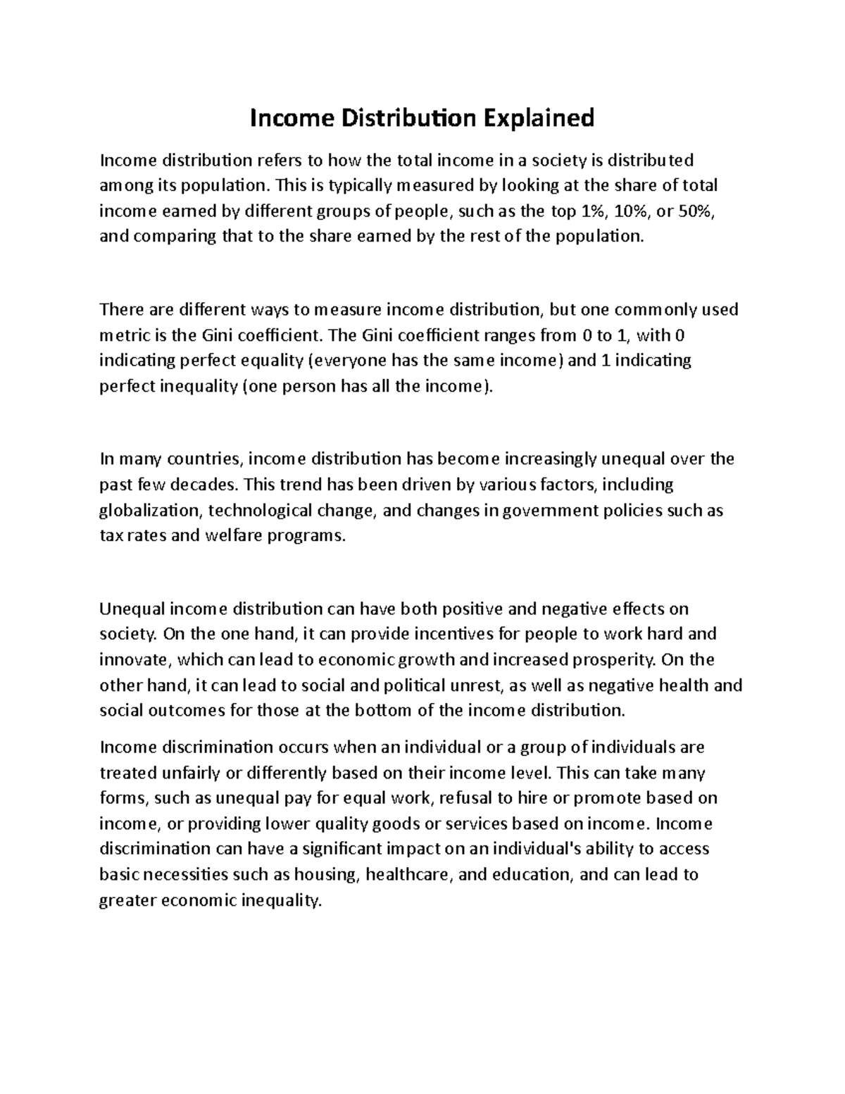 Income Distribution Explained - Income Distribution Explained Income ...