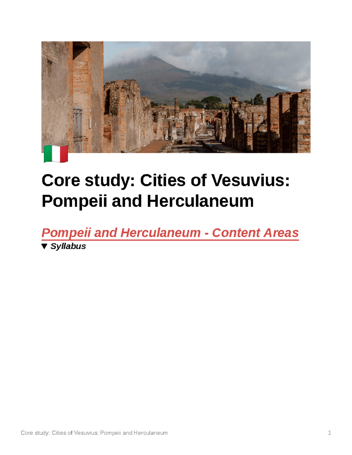 Notion Core study Cities of Vesuvius Pompeii and Herculaneum - T Core ...
