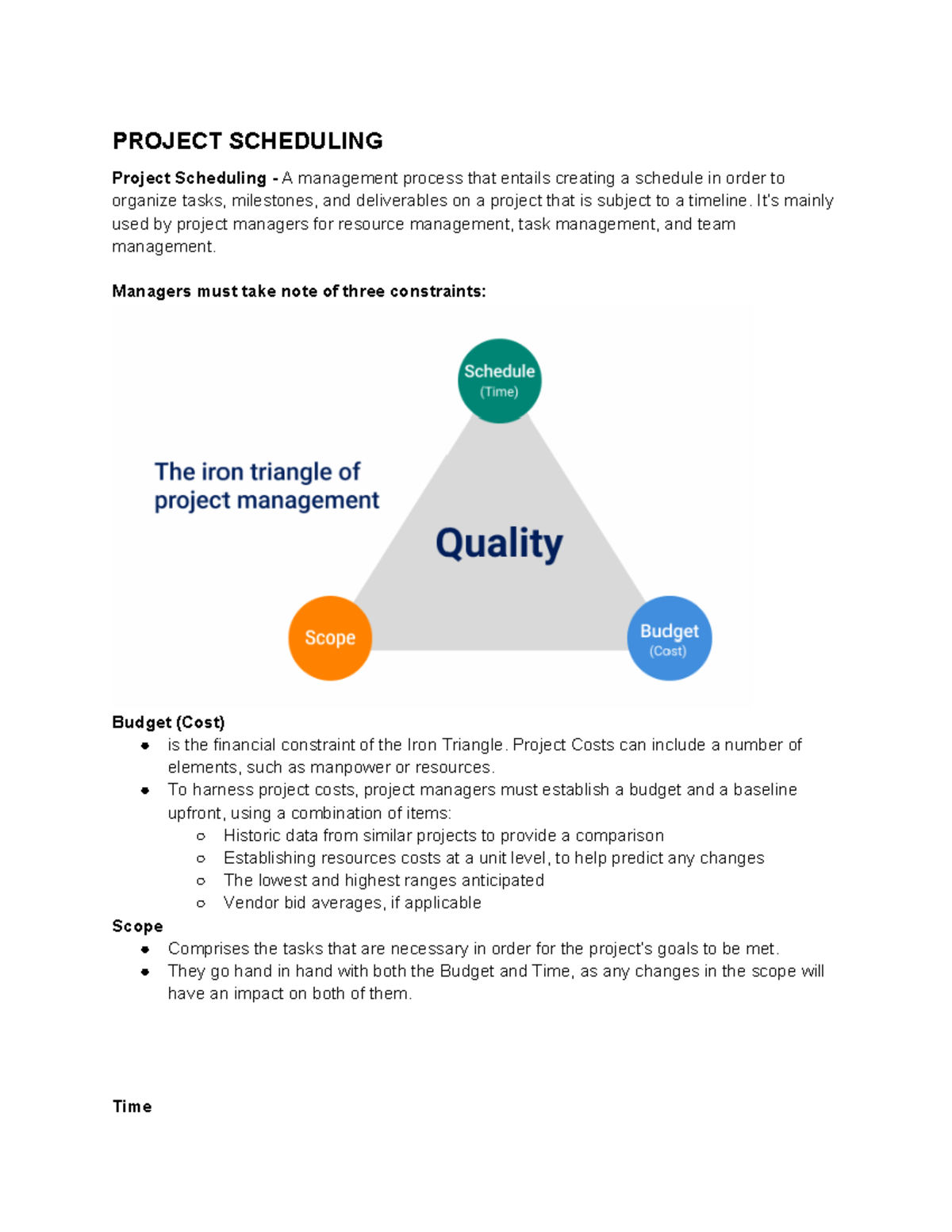 Project Schedule - PROJECT SCHEDULING Project Scheduling - A management ...