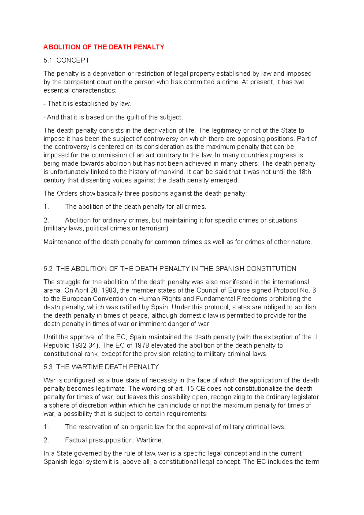 Abolition OF THE Death Penalty 5 - ABOLITION OF THE DEATH PENALTY 5 ...