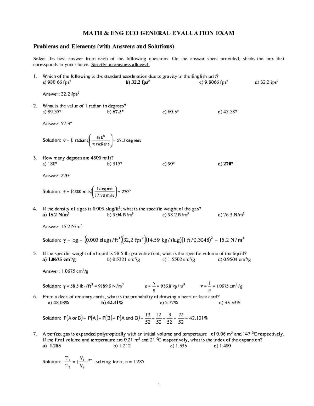 MATH1 - Math problems - MATH & ENG ECO GENERAL EVALUATION EXAM Problems ...