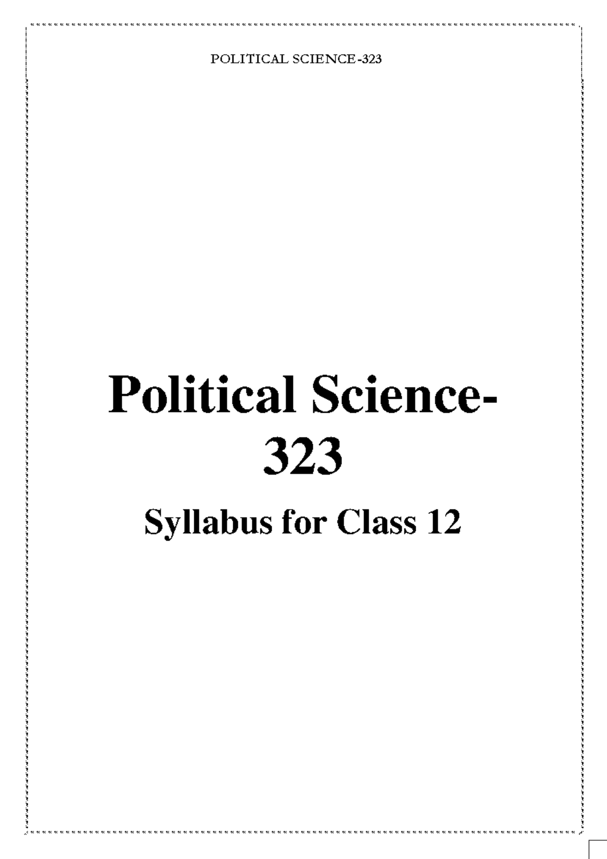 323 politicalscience - POLITICAL SCIENCE- Political Science- 323 ...