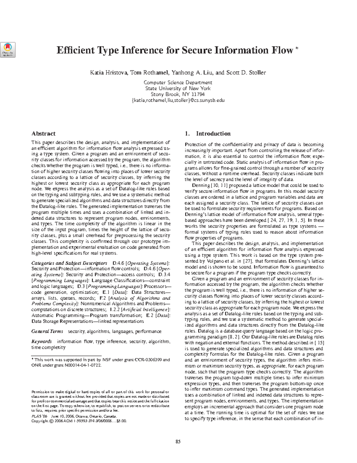 Types for security - Efficient Type Inference for Secure Information ...