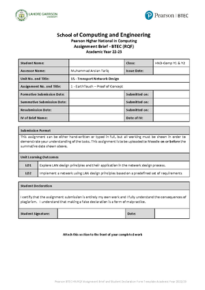 Unit 26 Machine Learning - Assignment 01 - Pearson BTEC HN RQF ...