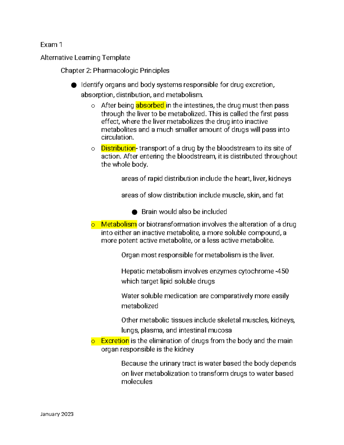 Exam 1 Active Learning Template - Exam 1 Alternative Learning Template ...