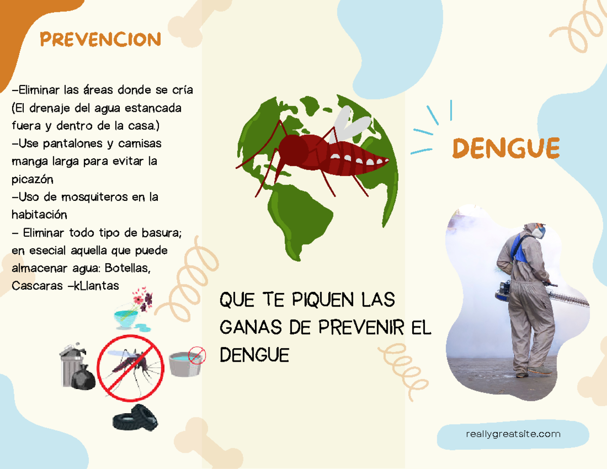 Triptico de dengue sobre la prevencion y cuidado en zonas inseguras - Cuidado de Enfermería ...