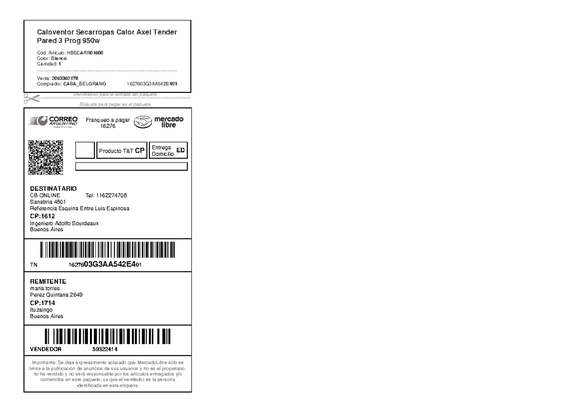 Shipment labels 190708225305 - SPC Producto T&T CP ESPACIO ...
