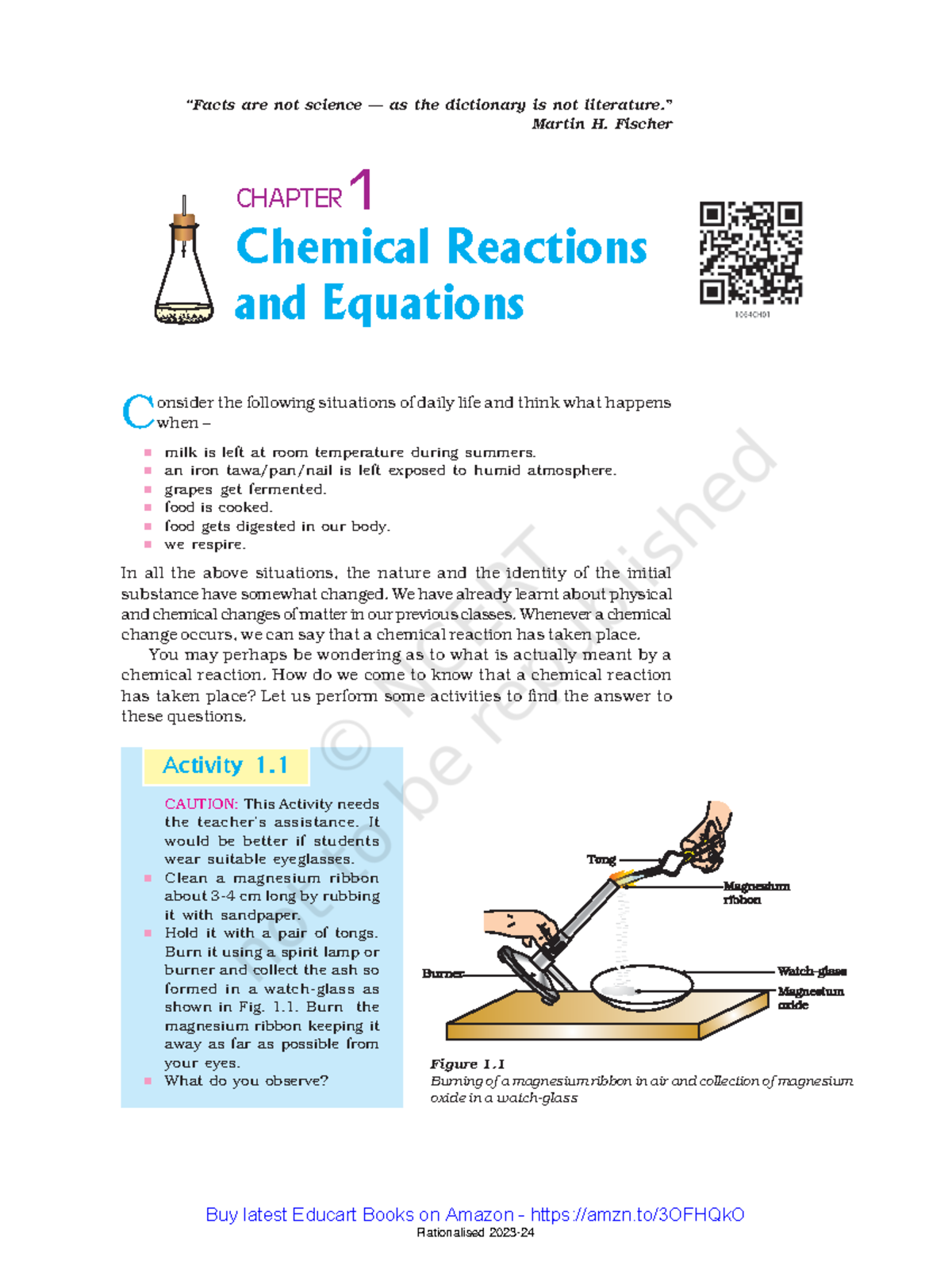 science book fair info - Chemical Reactions and Equations CHAPTER 1 C ...