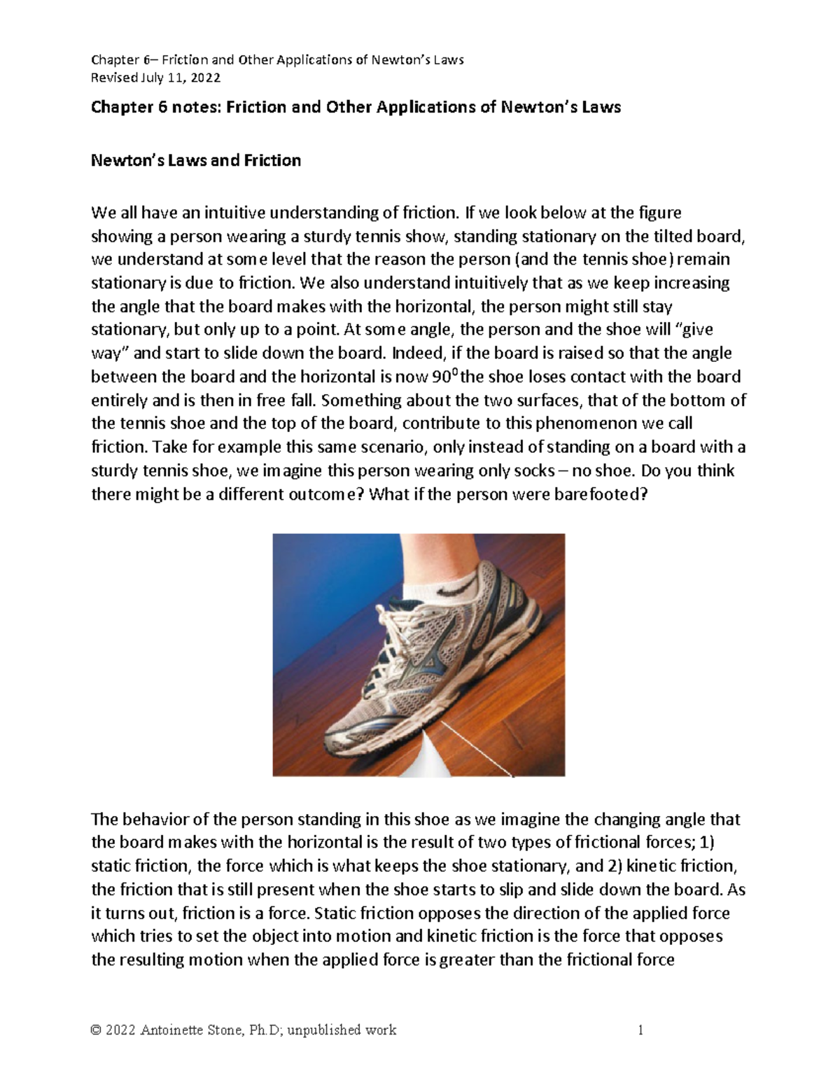 Chapter 6 notes – Friction and Other Applications of Newton’s Laws ...