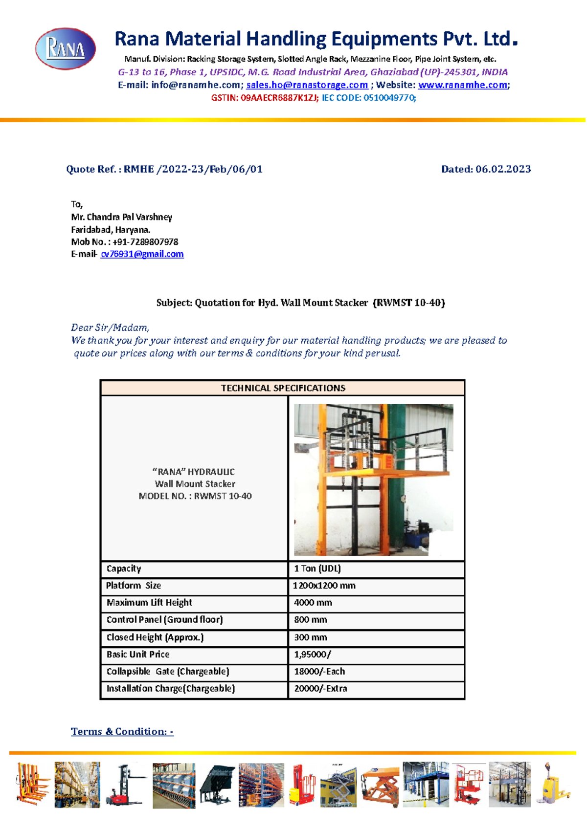 RANA BVJHGCVCGFCB - Manuf. Division: Racking Storage System, Slotted ...