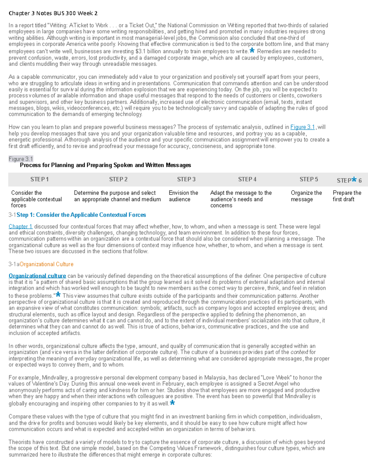 BUSI 300 Chapter 3 Notes - Chapter 3 Notes BUS 300 Week 2 In a report ...