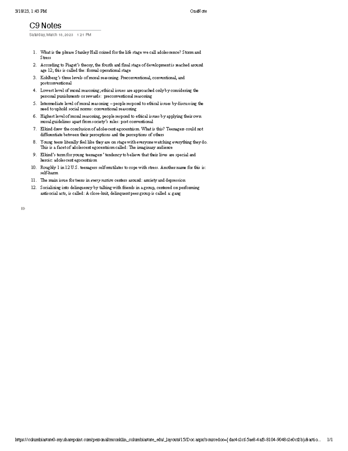 Chapter 9 notes - 3/18/23, 1:43 PM OneNote - Studocu