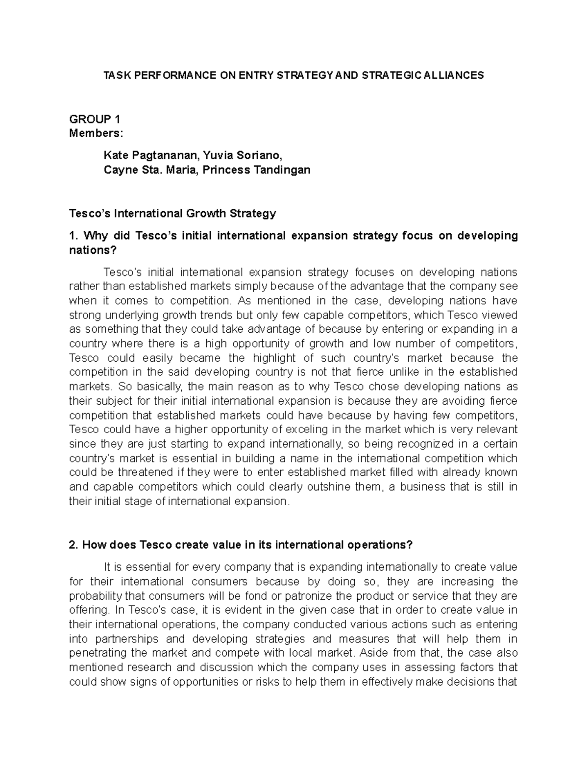 10 Task Perfomance 1-1 - Assignment - TASK PERFORMANCE ON ENTRY ...