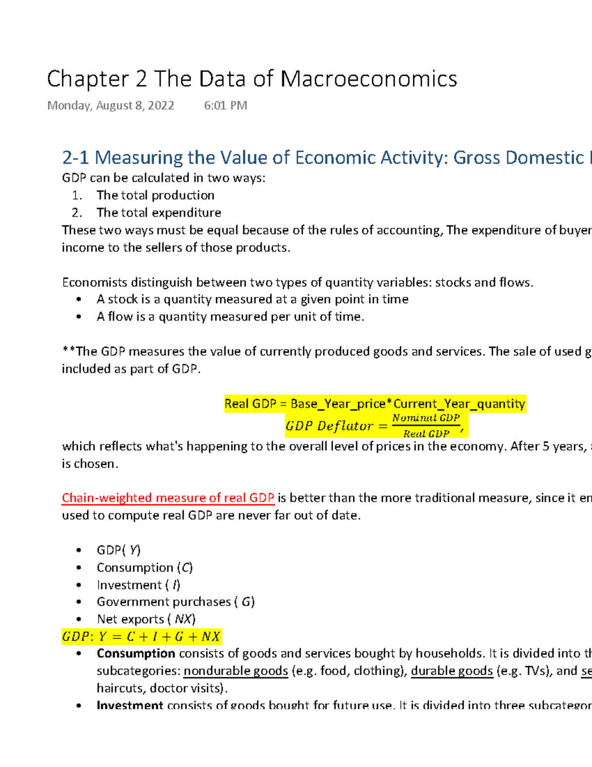 Chapter 2 The Data of Macroeconomics - 2-1 Measuring the Value of ...