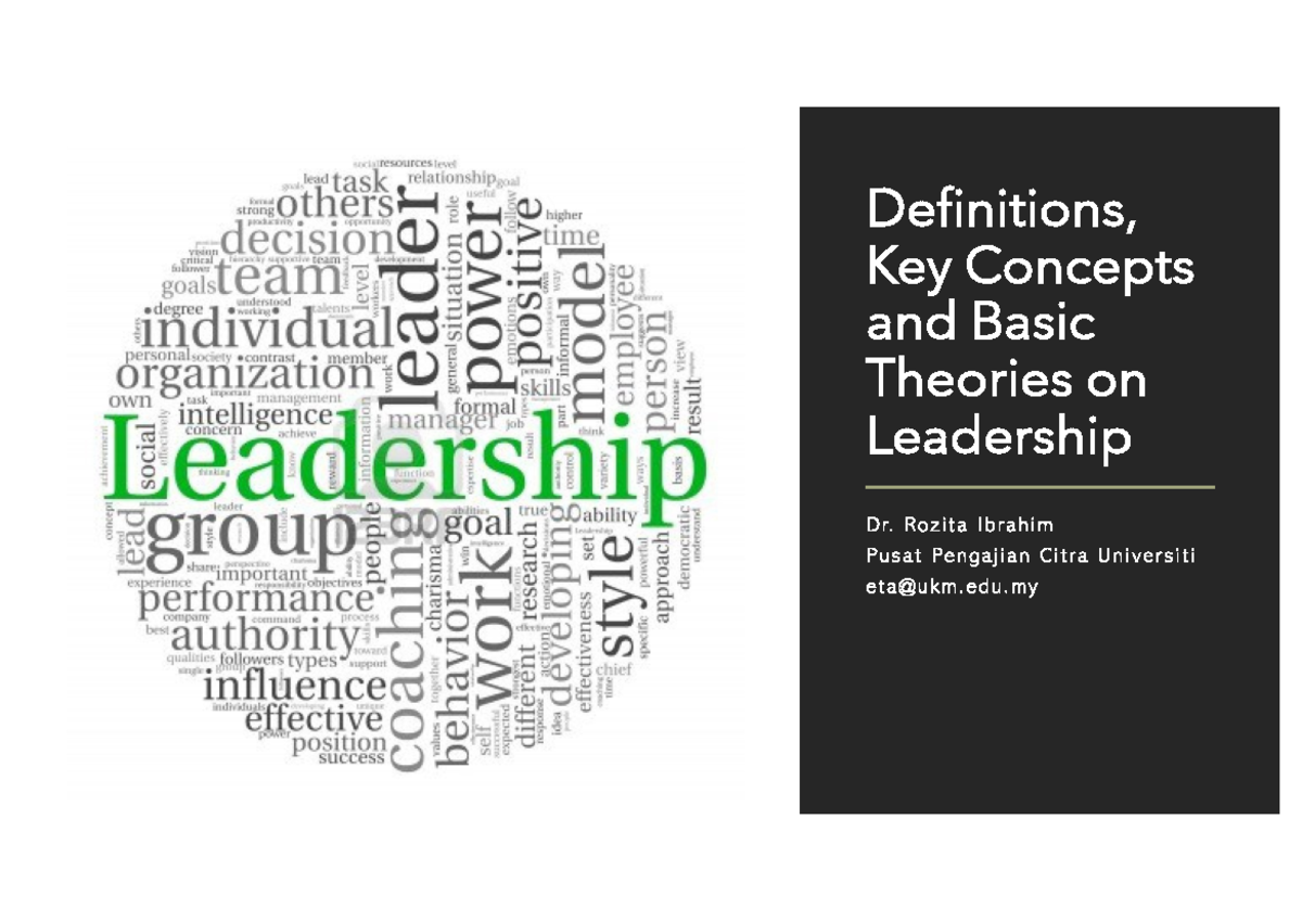 Definition-Key Concepts-Theories in Leadership - Definitions, Key ...