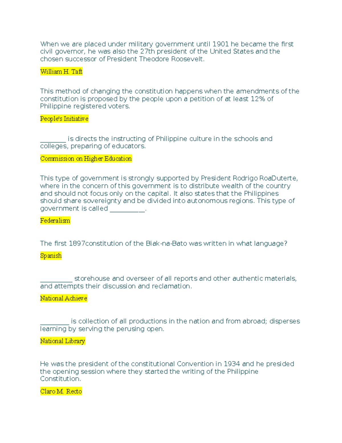 Readings In Philippine History Final Quiz 1 When We Are Placed Under